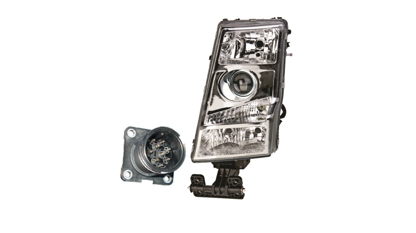 FAROL PRINCIPAL VOLVO FH/FM12 2004-2009 LADO ESQUERDO (CONECTOR REDONDO ...